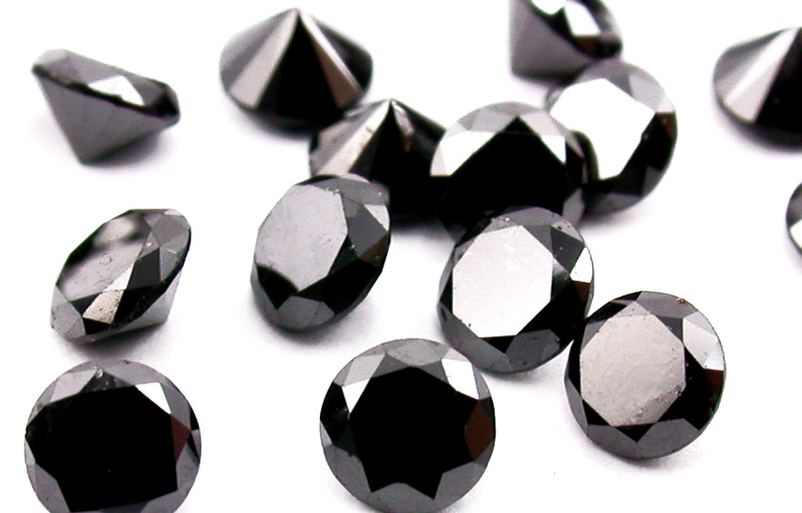 Diamant noir, 3,00 mm, Rond, Facetté - Gemfrance.com