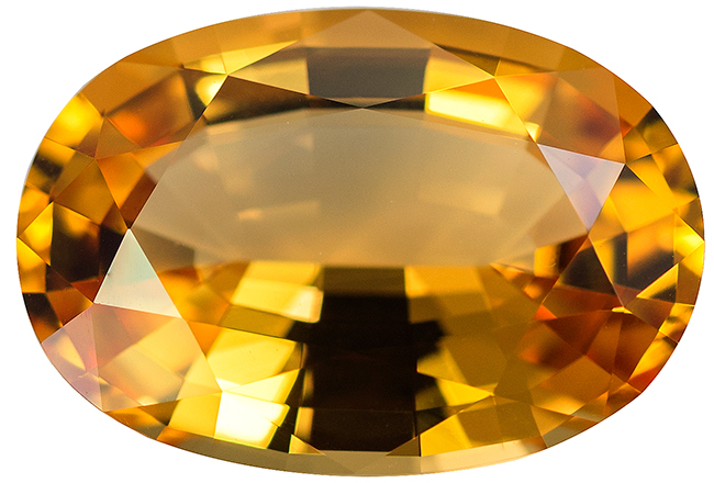 Topaze impériale, 16,00 x 11,10 x 6,80 mm, Ovale, Facetté - Gemfrance.com