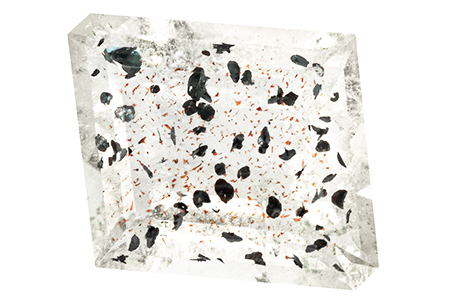 Quartz à inclusions d'hématite , 19.57ct, Rectangle pans coupés ...